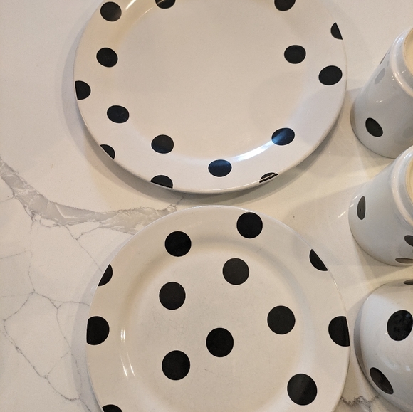 kate spade | Dining | Kate Spade New York Lenox Black Polka Dot 2 Sets ...